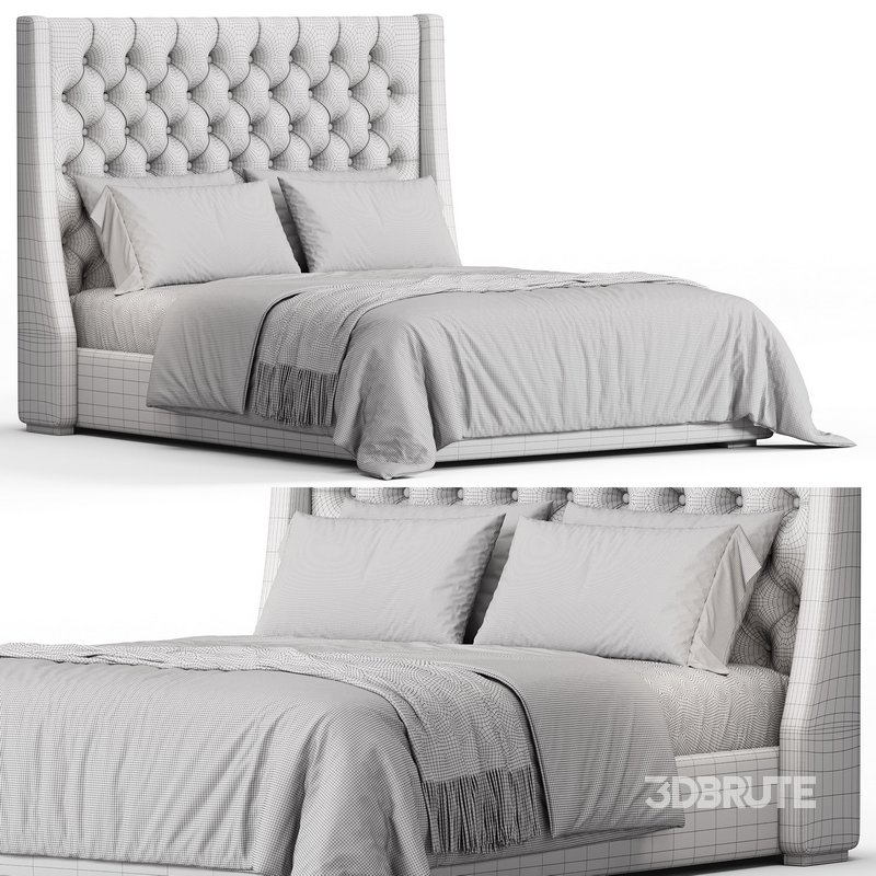 Barron Beds Zoya Grandeur Curved Wingback Bed - 3dbrute : 3dmodel ...