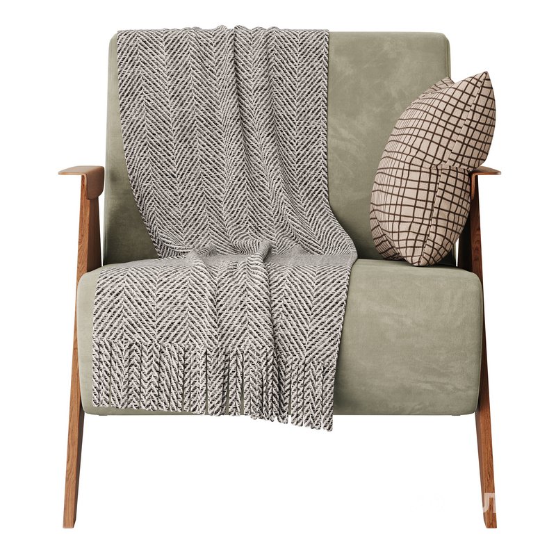 Nordic Ash Wood Arm Chair - 3dbrute : 3dmodel furniture and decor