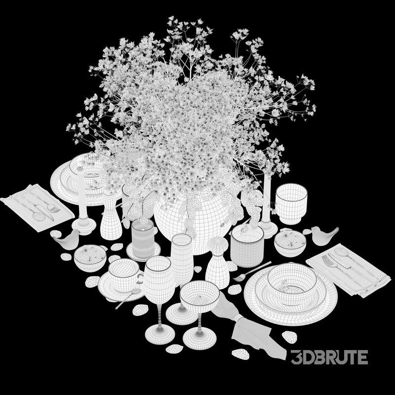 Tableware Decor set6 - Download -3d Models Free -3dbrute