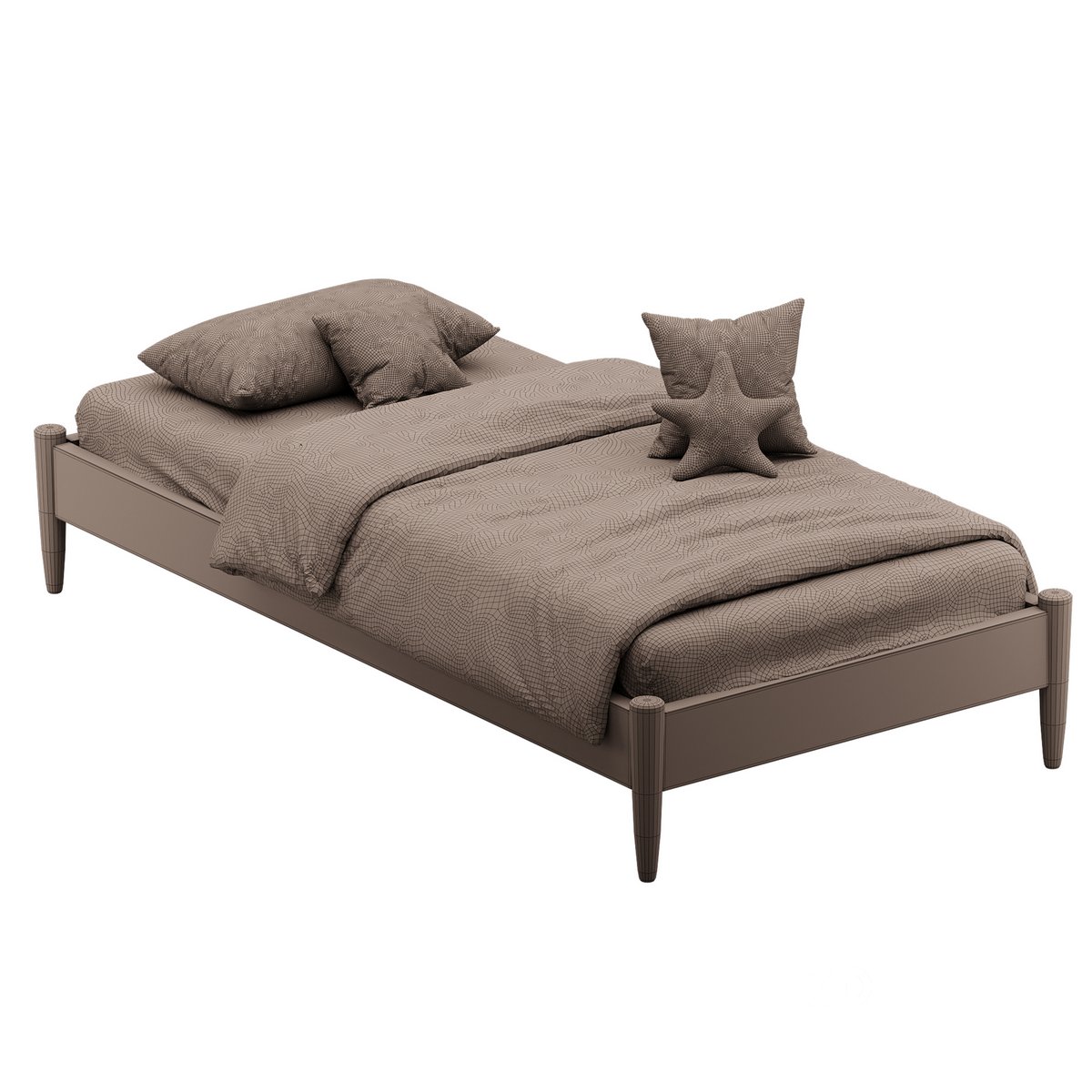 AFI Pasadena 14 Espresso Solid Wood Platform Bed 3d model 3dbrute