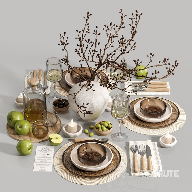 Tableware Decor set9 - Download -3d Models Free -3dbrute