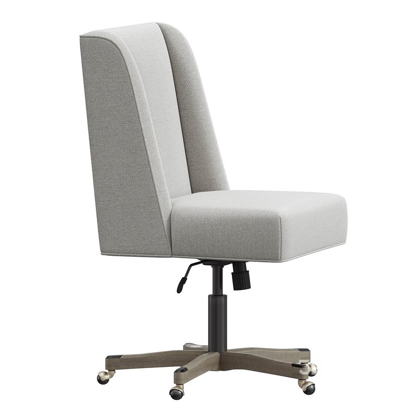 Linon Draper Upholstered Swivel Office Chair in Natural Linen ...