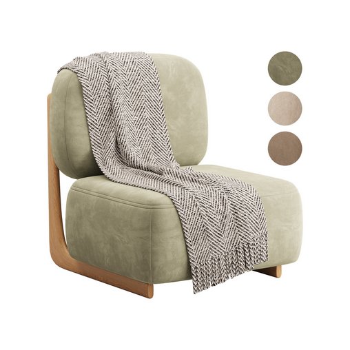 Modern Simple Style Cherry Wood Side Chair 3d model 3dbrute