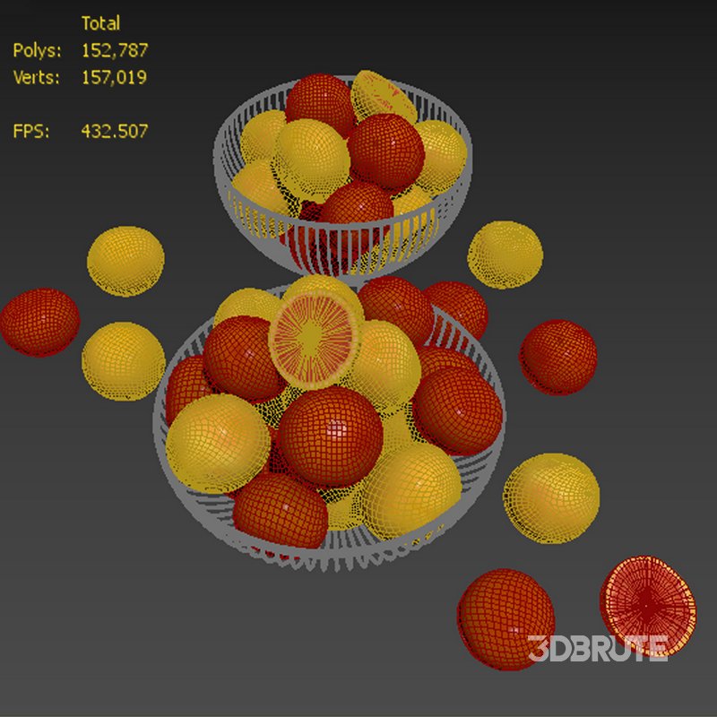 Grapefruit Basket - Download -3d Models Free -3dbrute