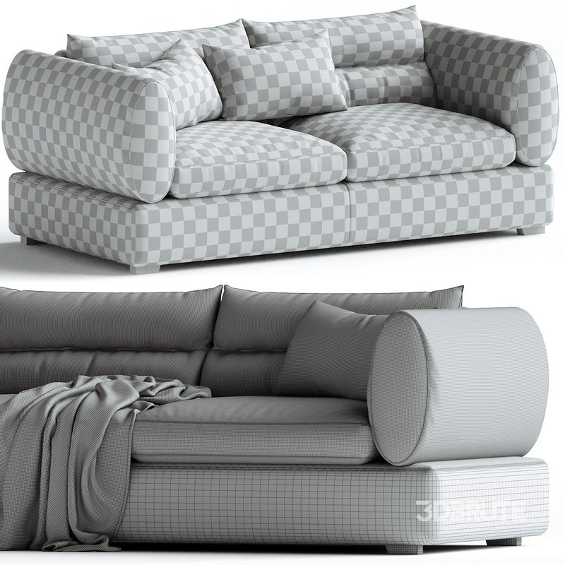 Blanche Parma Sofa Set 01 - Download -3d Models Free -3dbrute