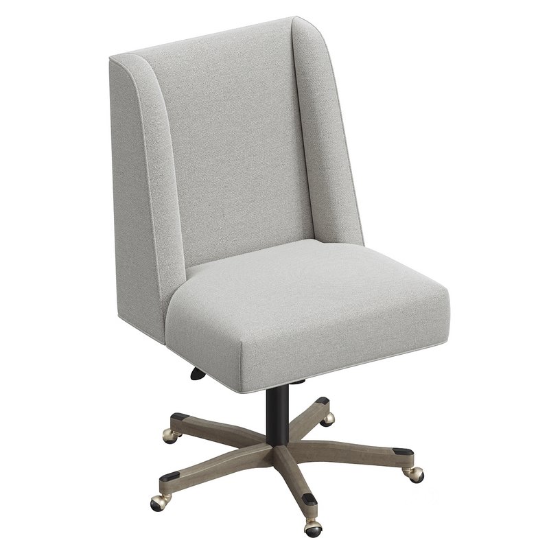 Linon Draper Upholstered Swivel Office Chair in Natural Linen ...