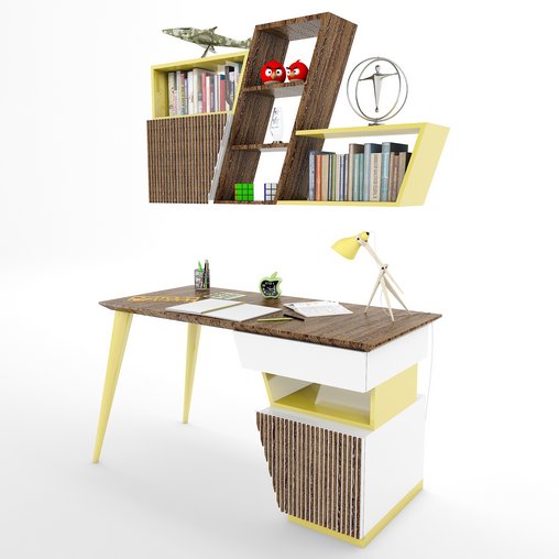 Tarz Study Desk 3d model 3dbrute
