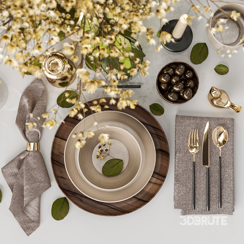 Tableware Decor set6 - Download -3d Models Free -3dbrute