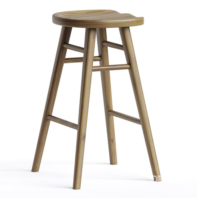 Scandinavian Style Timber Barstool - Download -3d Models Free -3dbrute