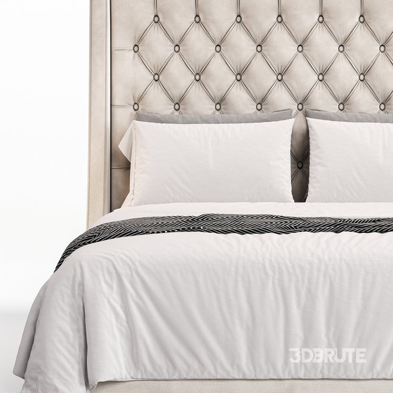 Barron Beds Zoya Grandeur Curved Wingback Bed - 3dbrute : 3dmodel ...