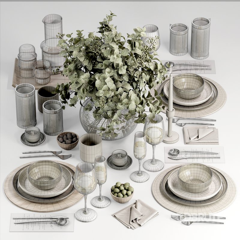 Tableware B016 - Download -3d Models Free -3dbrute