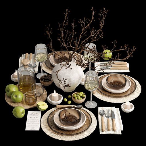 Tableware Decor set9 - Download -3d Models Free -3dbrute