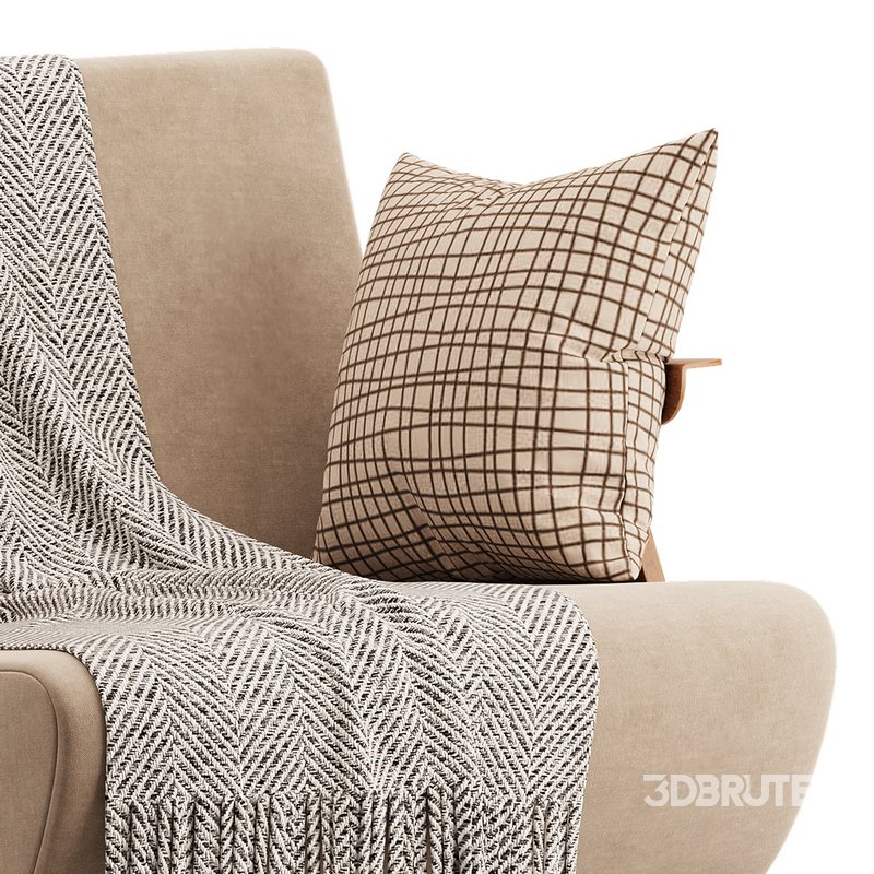 Nordic Ash Wood Arm Chair - 3dbrute : 3dmodel furniture and decor