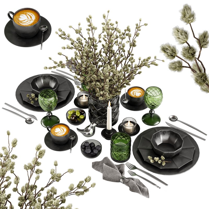 Tableware Decor set7 - Download -3d Models Free -3dbrute