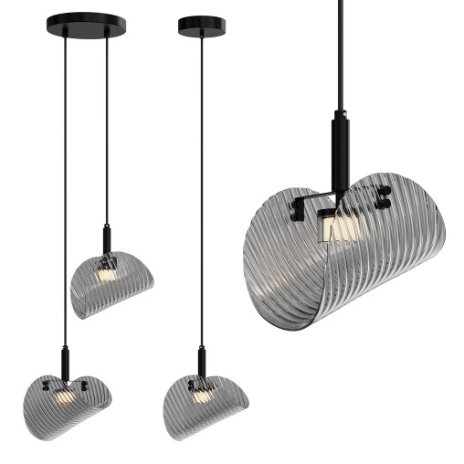 Curved Striped Glass Led 3D model 3dbrute