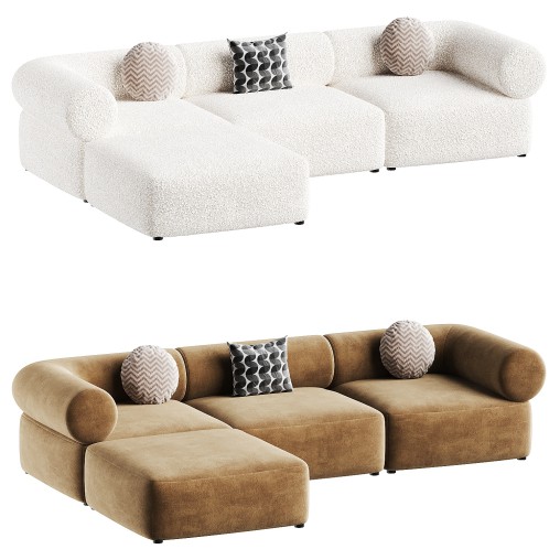 sofa pouf 3D model 3dbrute
