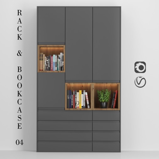 Bookcase 3D model 3dbrute