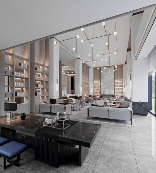 Reception lobby 3D model 3dbrute