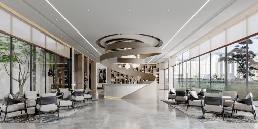 Reception lobby 3D model 3dbrute