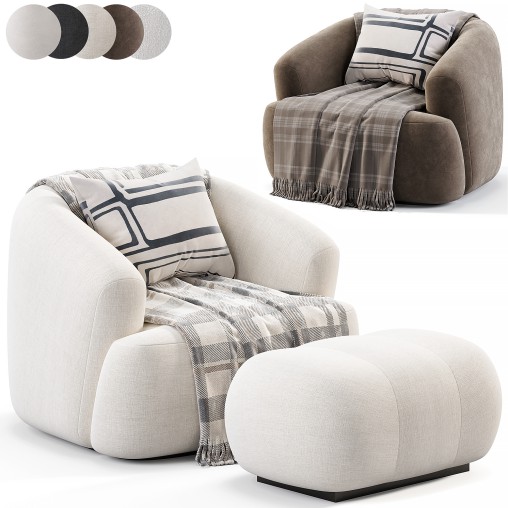 Boucle Sessel Sofia By Westwing 3D model 3dbrute