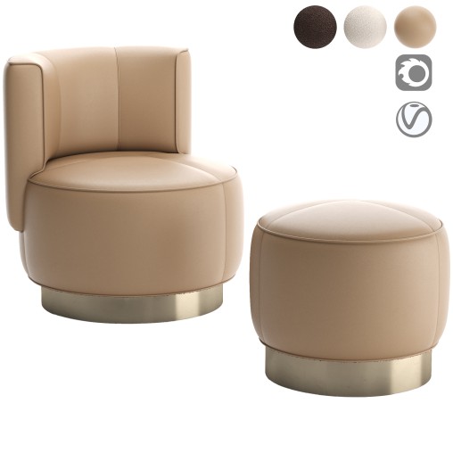 Minotti Yves Round 3D model 3dbrute
