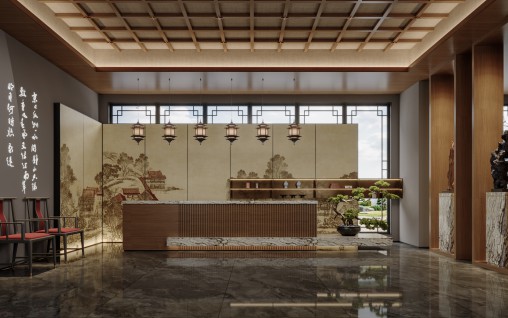 Reception lobby 3D model 3dbrute