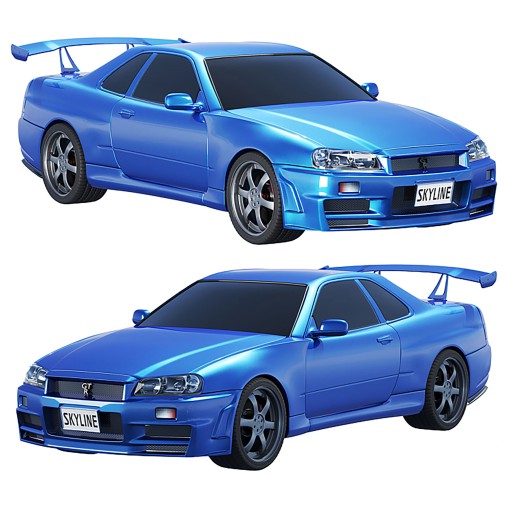 Nissan Skyline 3D model 3dbrute