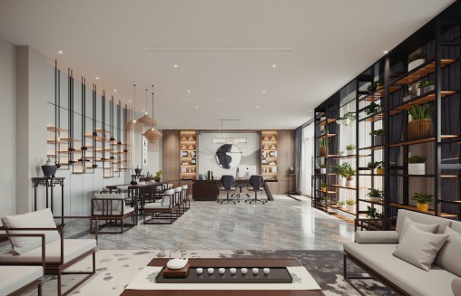 chinese office interior 52 3D model 3dbrute