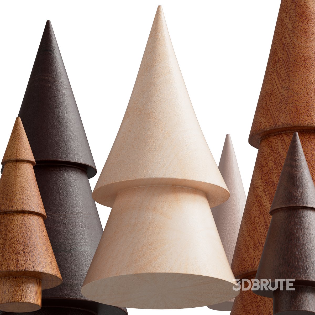 Stacked Wood Trees 3d model 3dbrute