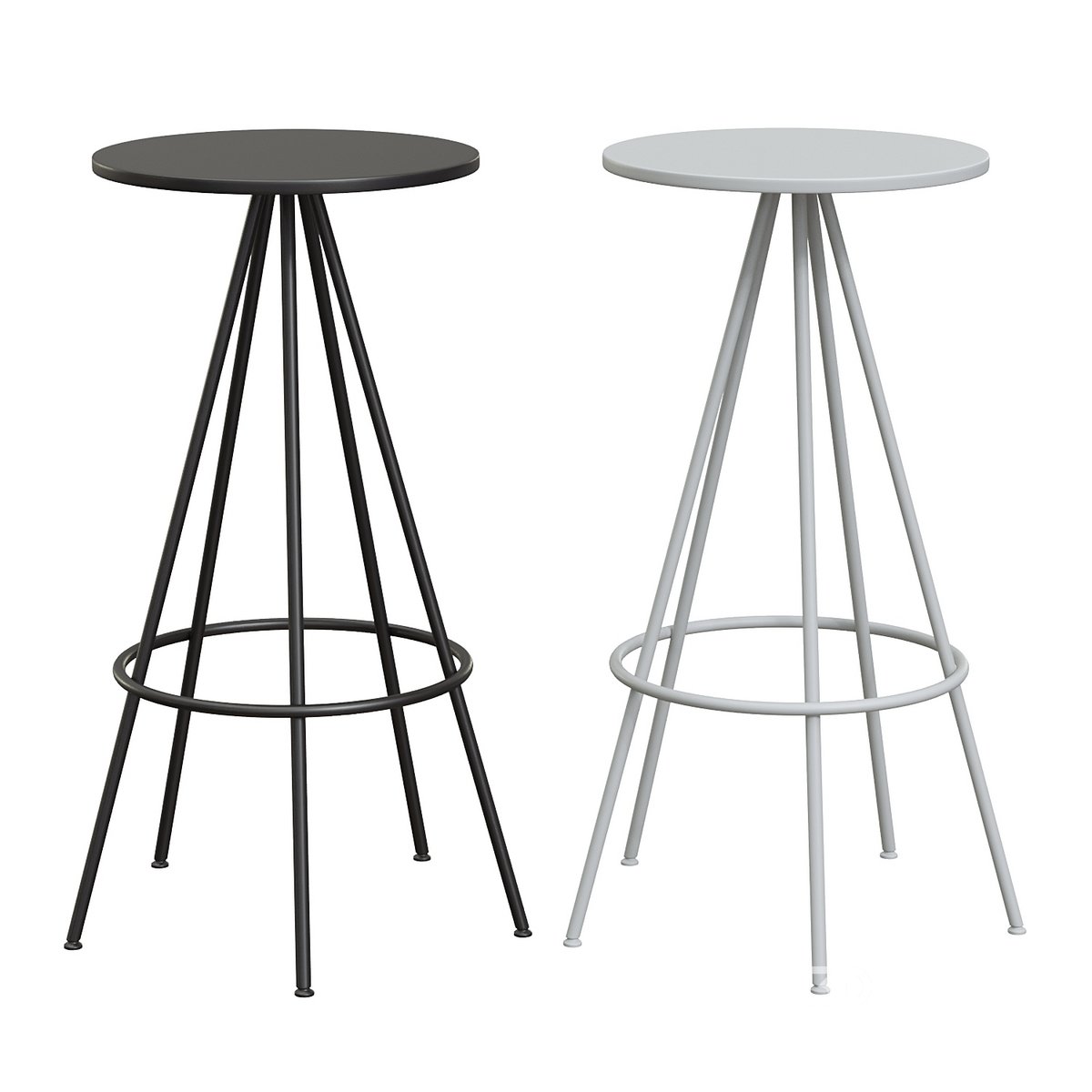 Urban Industrial Five Leg Round Bar Stool - Download -3d Models Free ...