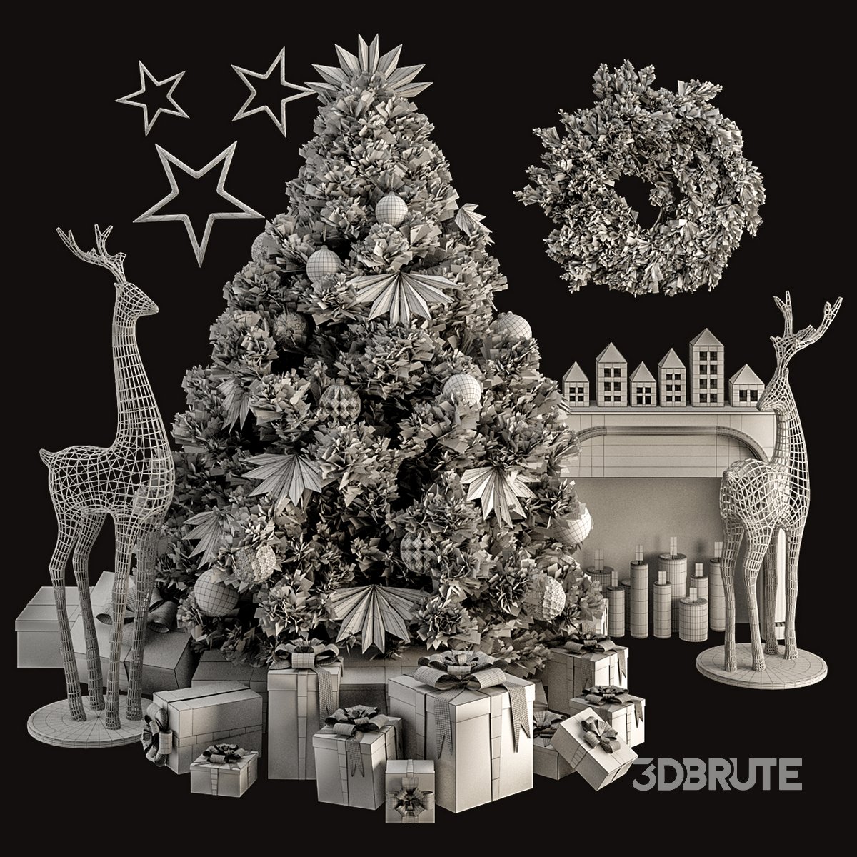 Decoration Christmas B01 - Download -3d Models Free -3dbrute