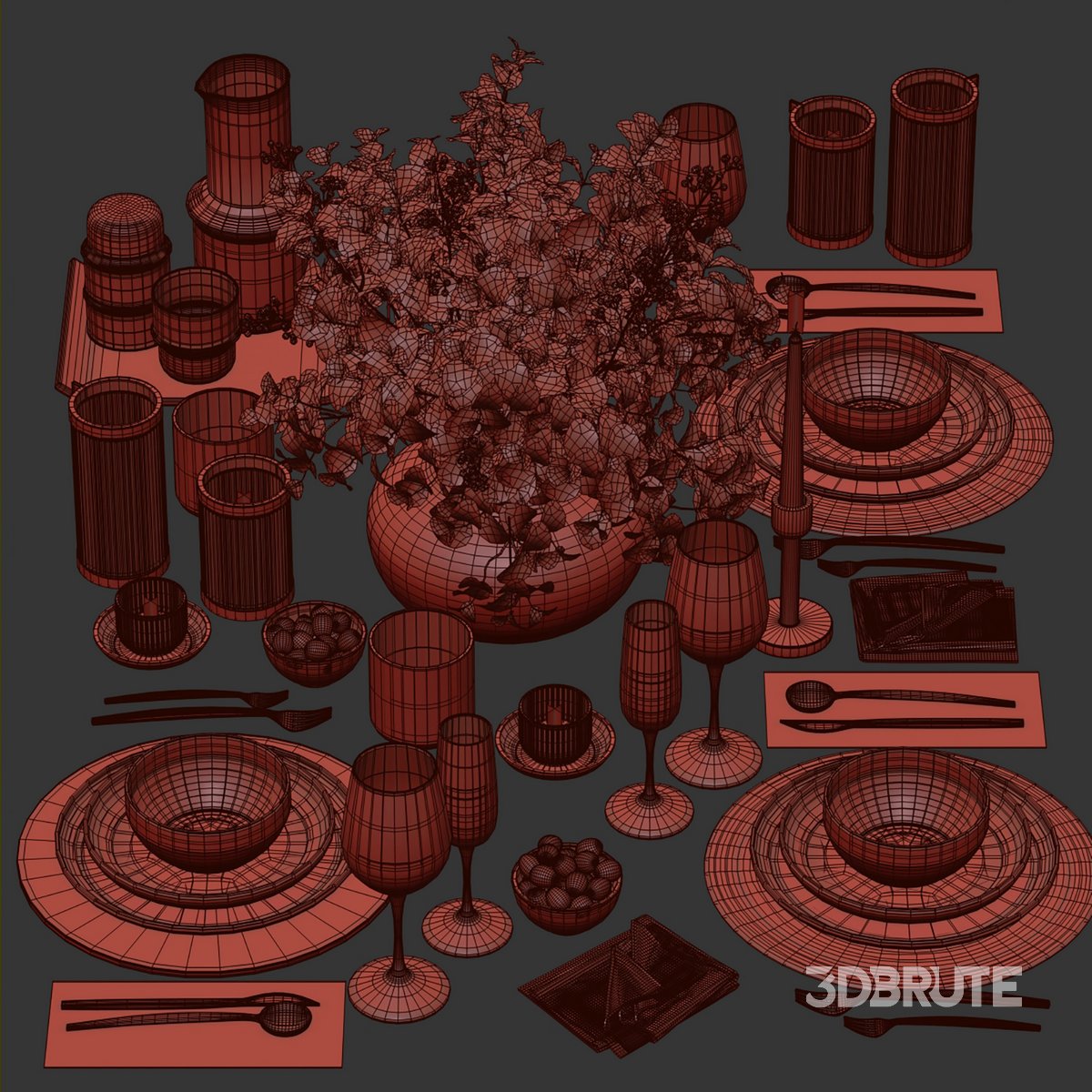 Tableware B016 - Download -3d Models Free -3dbrute