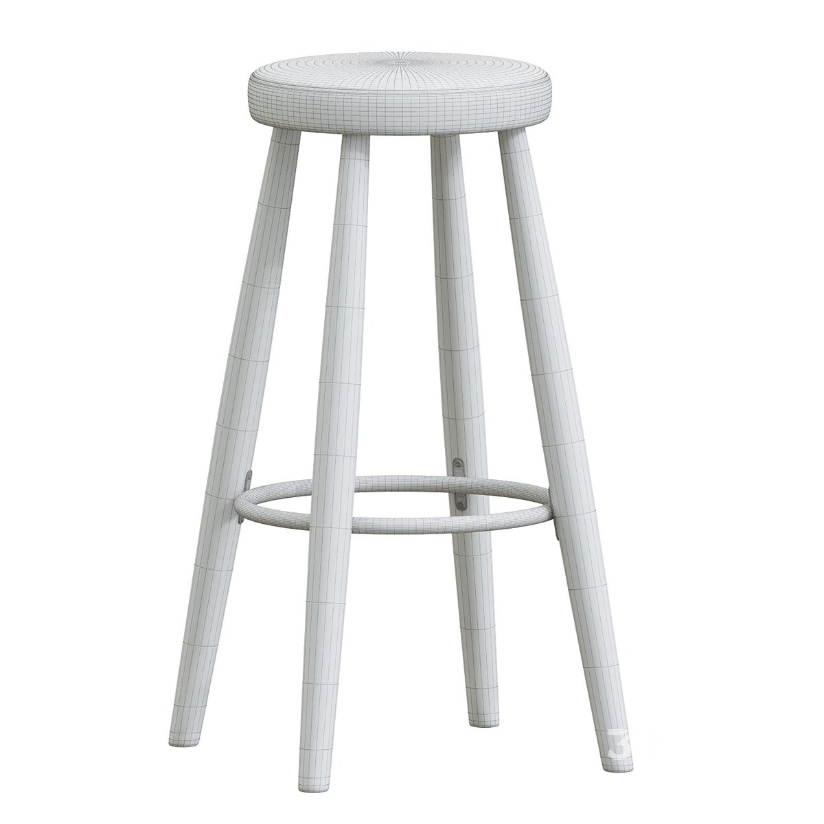 Mid Century Modern Bar Stool CH 56 by Hans Wegner - Download -3d Models ...