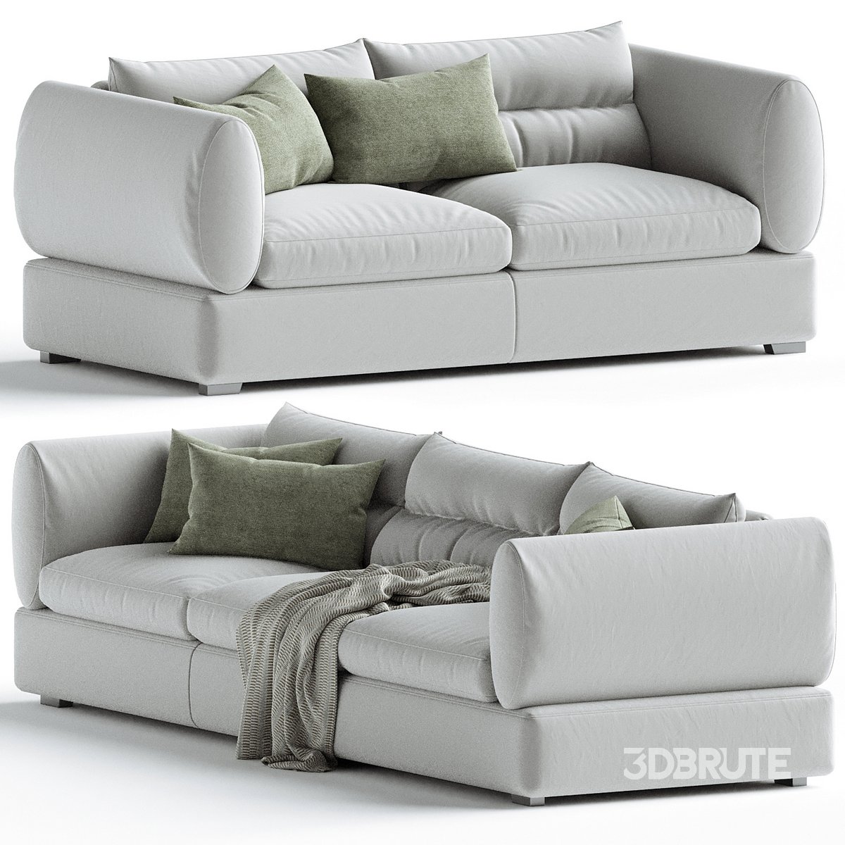 Blanche Parma Sofa Set 01 - Download -3d Models Free -3dbrute