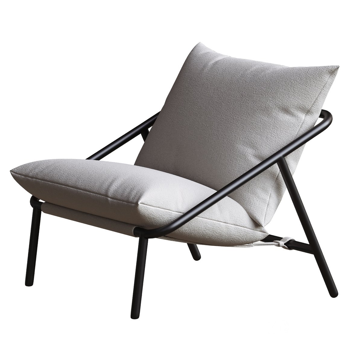 Ayatt Modern Metal Frame Sling Accent Armchair - 3dbrute : 3dmodel ...
