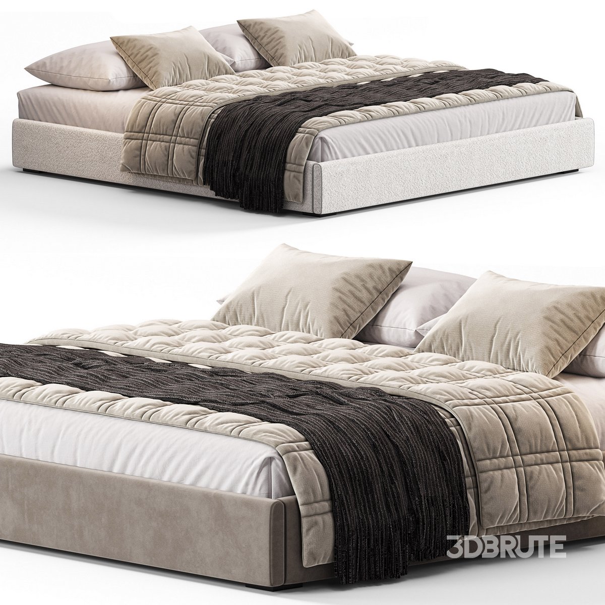 Derek Bed By Meridiani - Download -3d Models Free -3dbrute