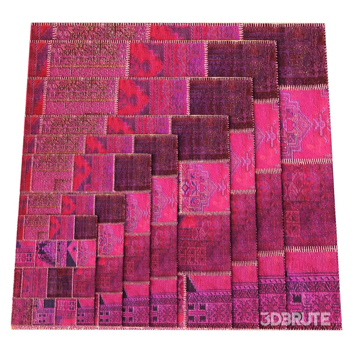 Turkish Patchwork Rugs 3d model 3dbrute