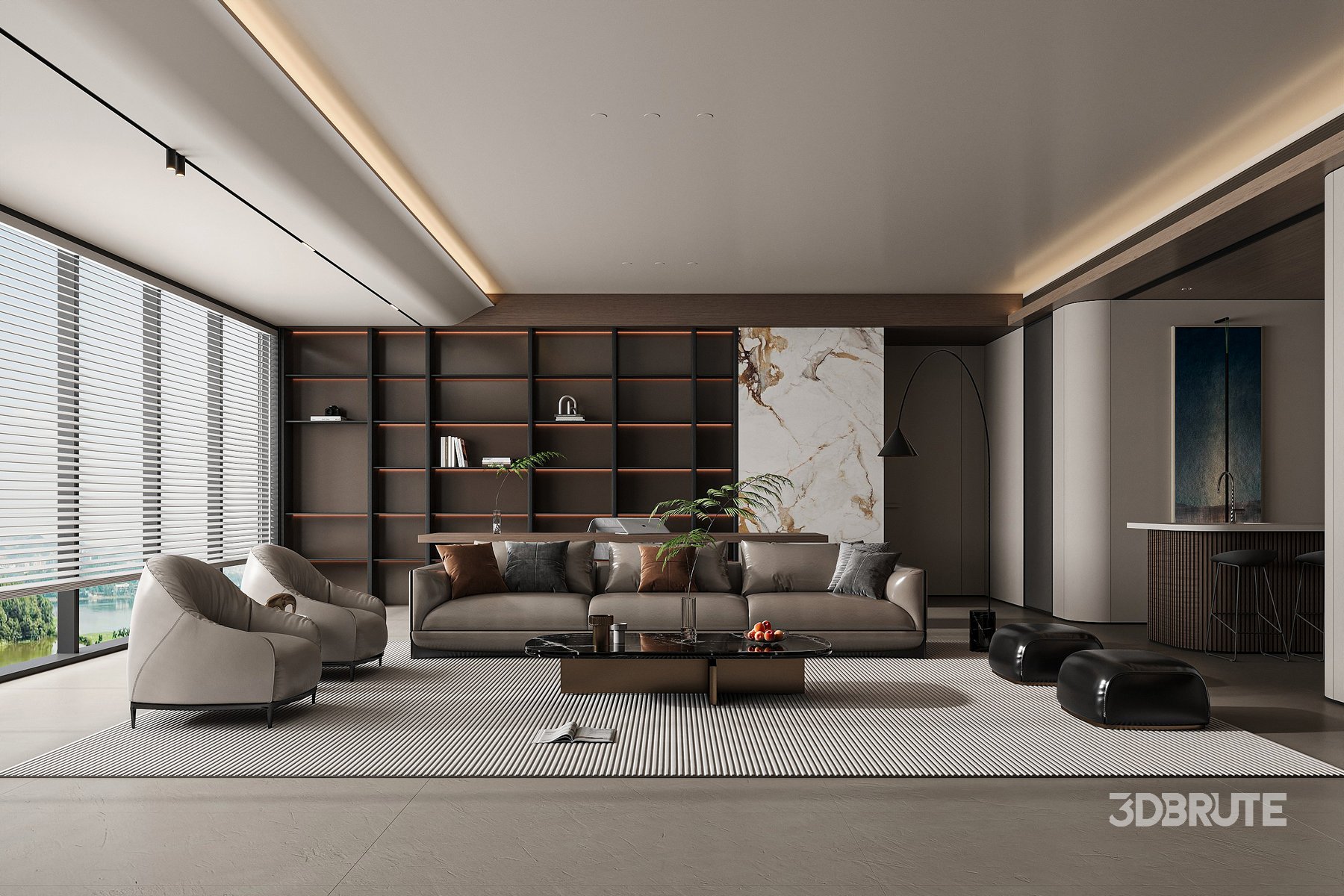Modern living room - 3dbrute : 3dmodel furniture and decor