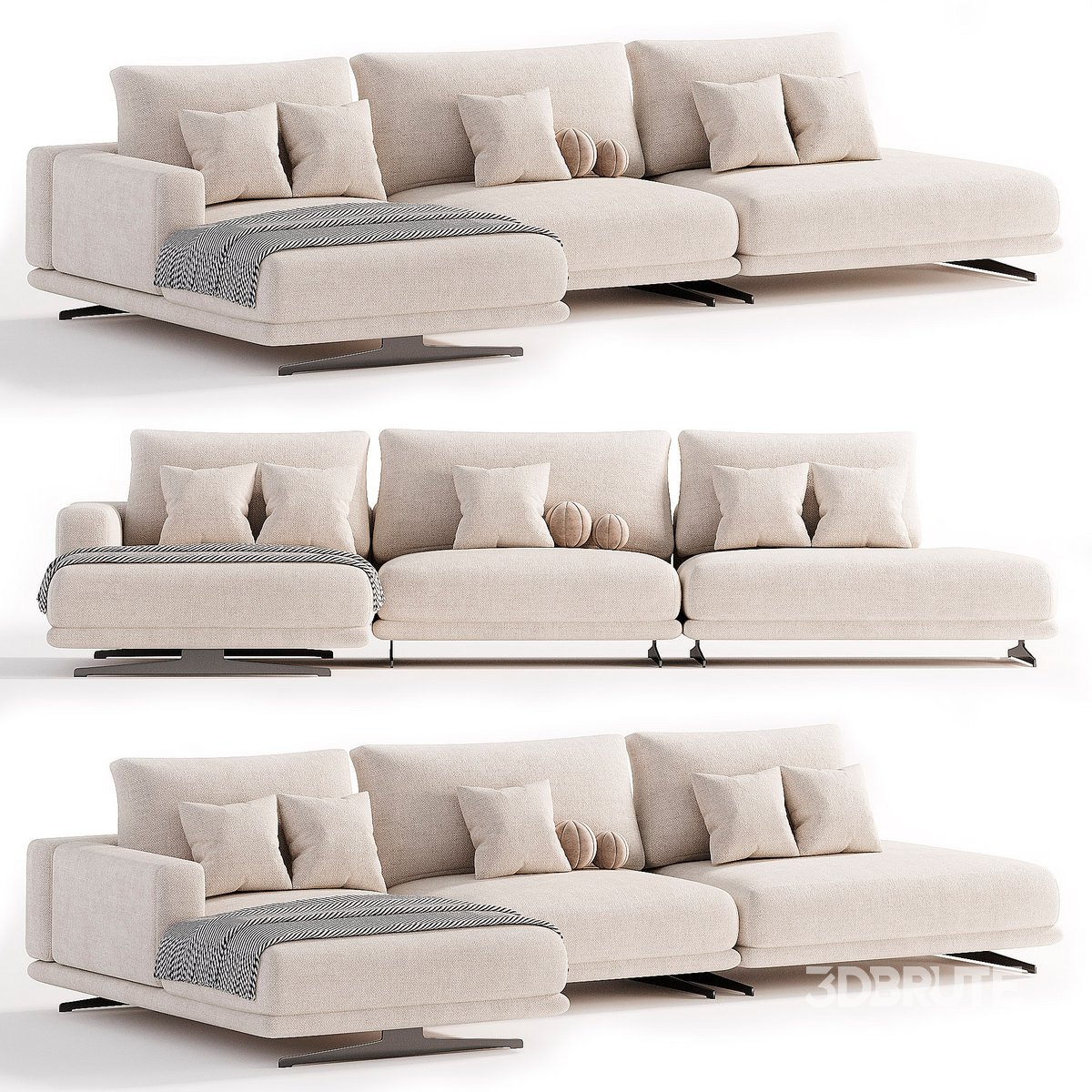 Zillis seat corner Sofa 3d model 3dbrute