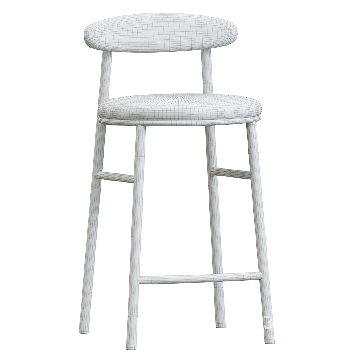 Oneal 65cm Bar Stool Moon White Boucle and Black Legs - Download -3d ...