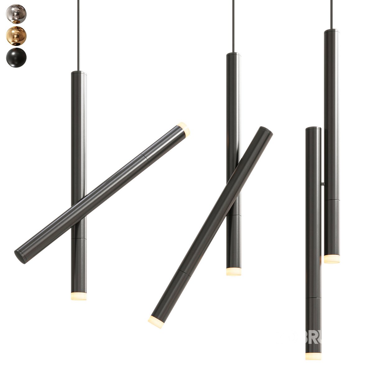 Spinner Linear Pendant Lamp 3d model 3dbrute