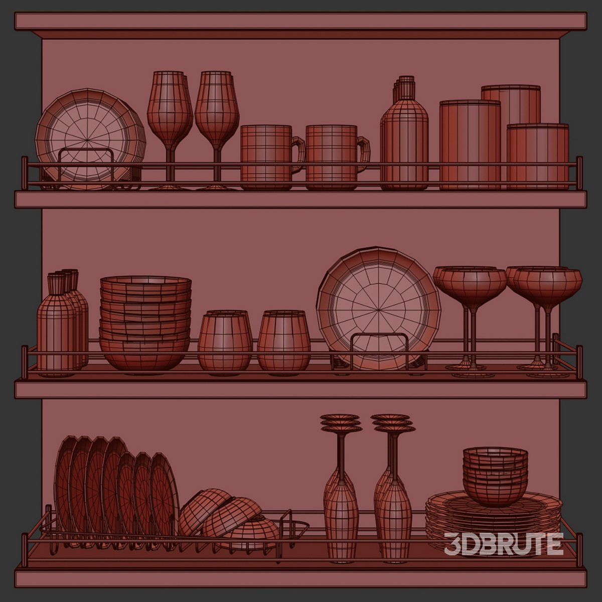 Tableware B017 - Download -3d Models Free -3dbrute
