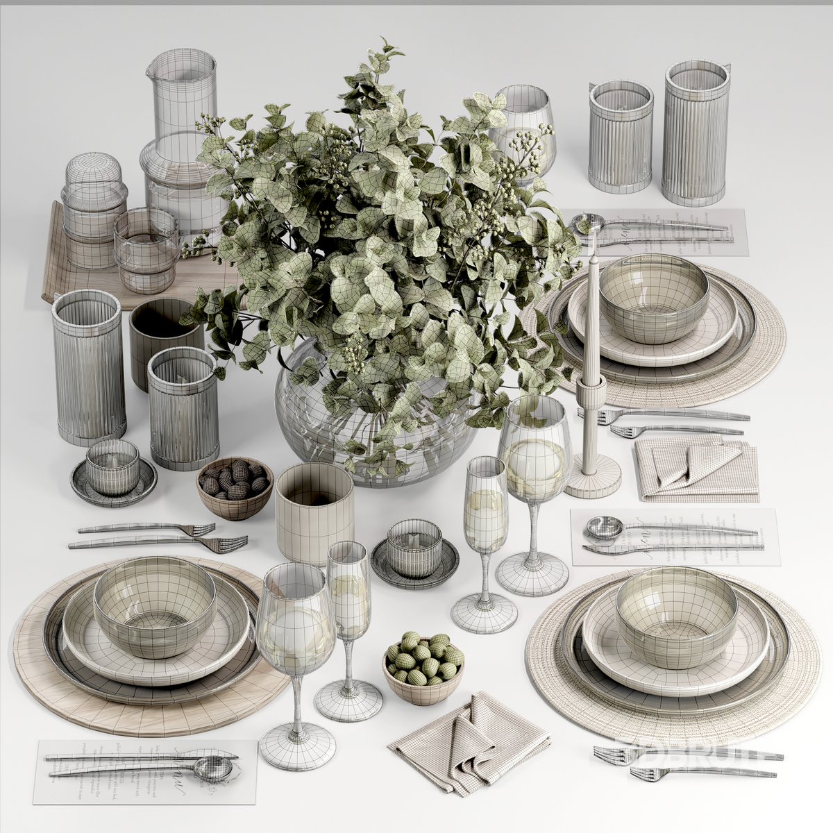 Tableware B016 - 3dbrute : 3dmodel furniture and decor