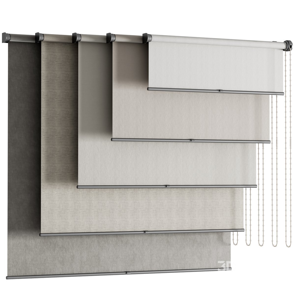 Roller Blinds set 1 - 3dbrute : 3dmodel furniture and decor