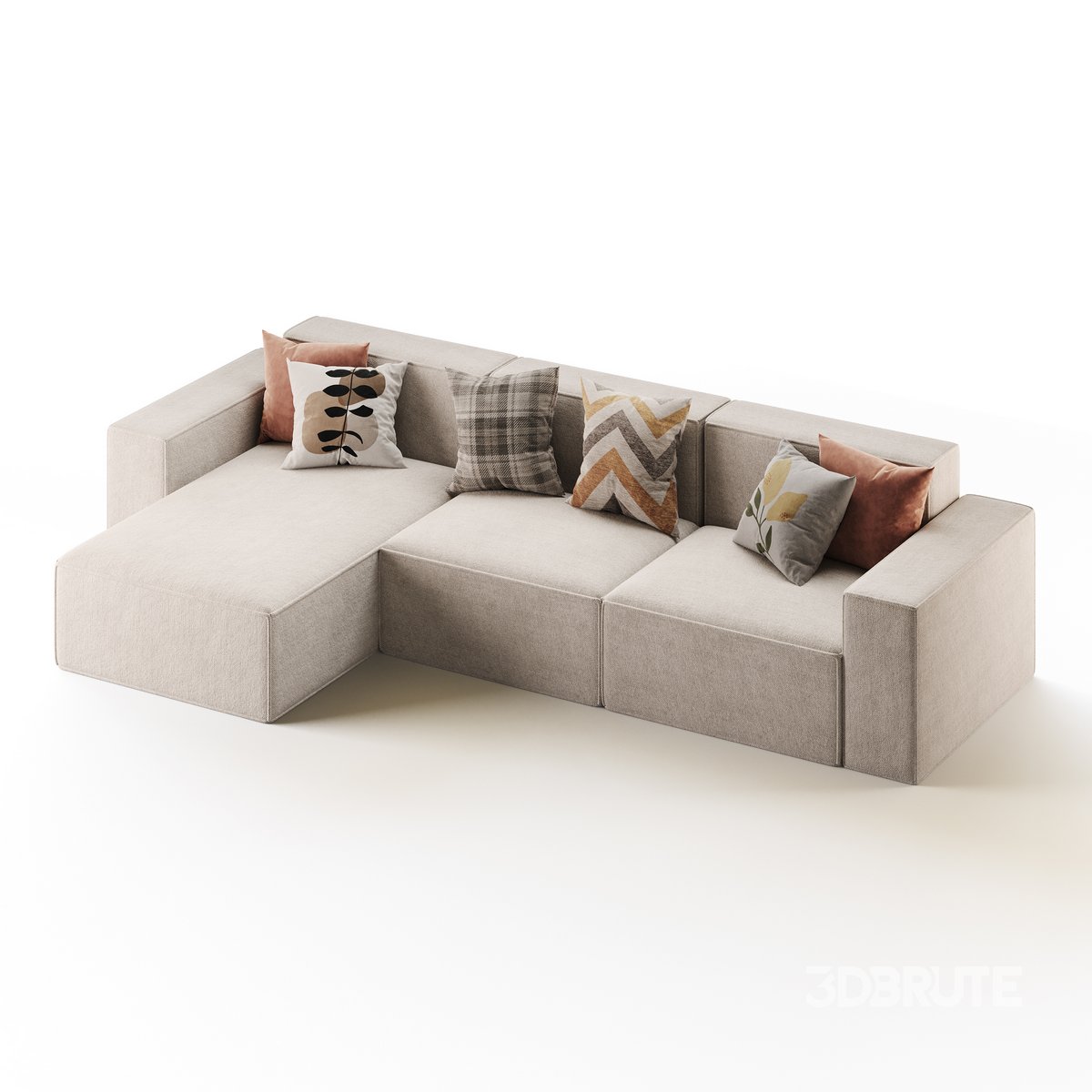 Divan Davis 340x165 3d model 3dbrute