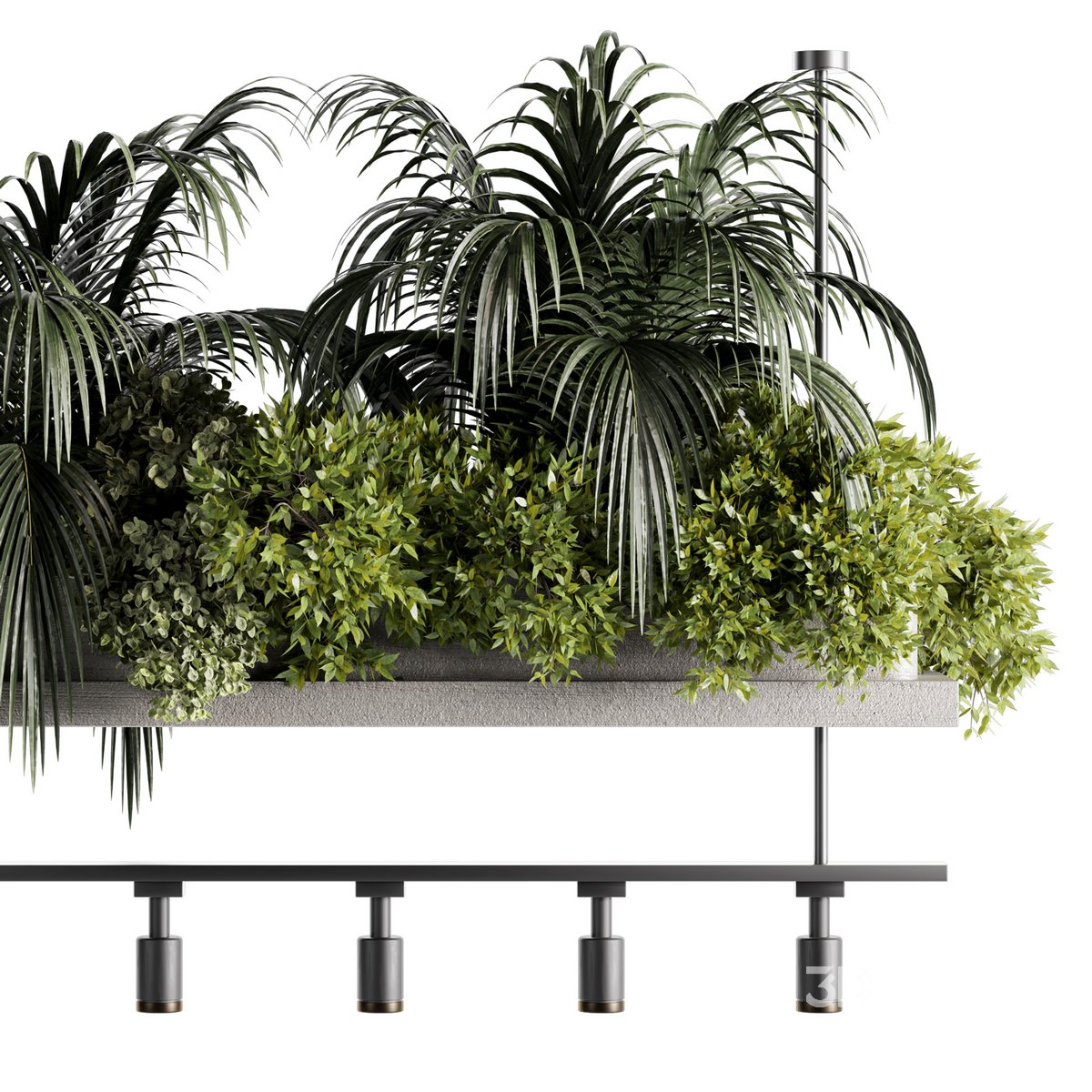 Reception Desk With Hanging Plants - Set11 3d model 3dbrute