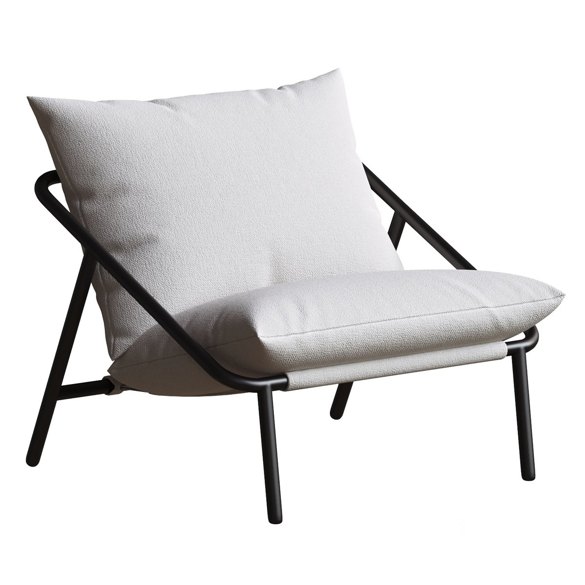 Ayatt Modern Metal Frame Sling Accent Armchair - 3dbrute : 3dmodel ...