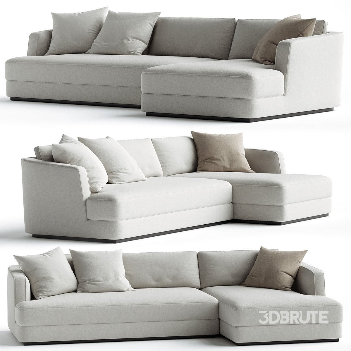 Flexform Barret Sectional Sofa Designer Roberto Lazzeroni - Download -3d Models Free -3dbrute